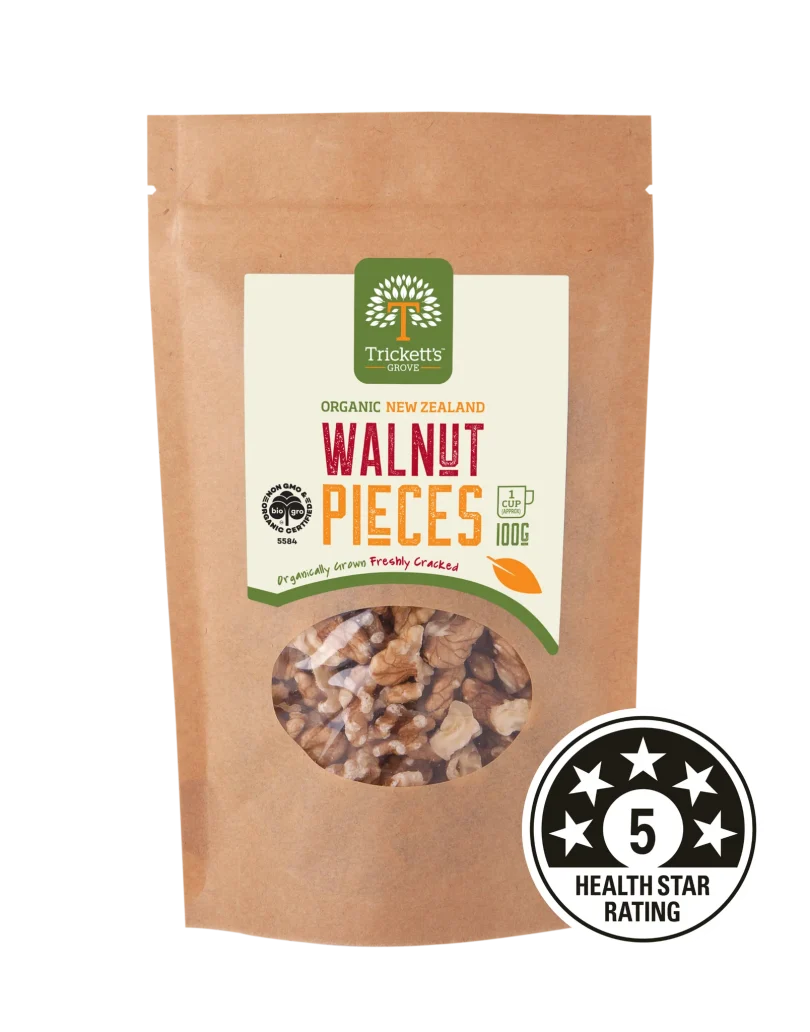 Organic Walnut Pieces 100g, Trickett’s Grove – Kaiwaka Cheese